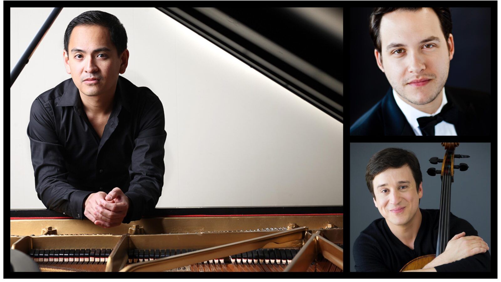 Pianist Victor Santiago Asuncion, violinist Giora Schmidt, and cellist ...